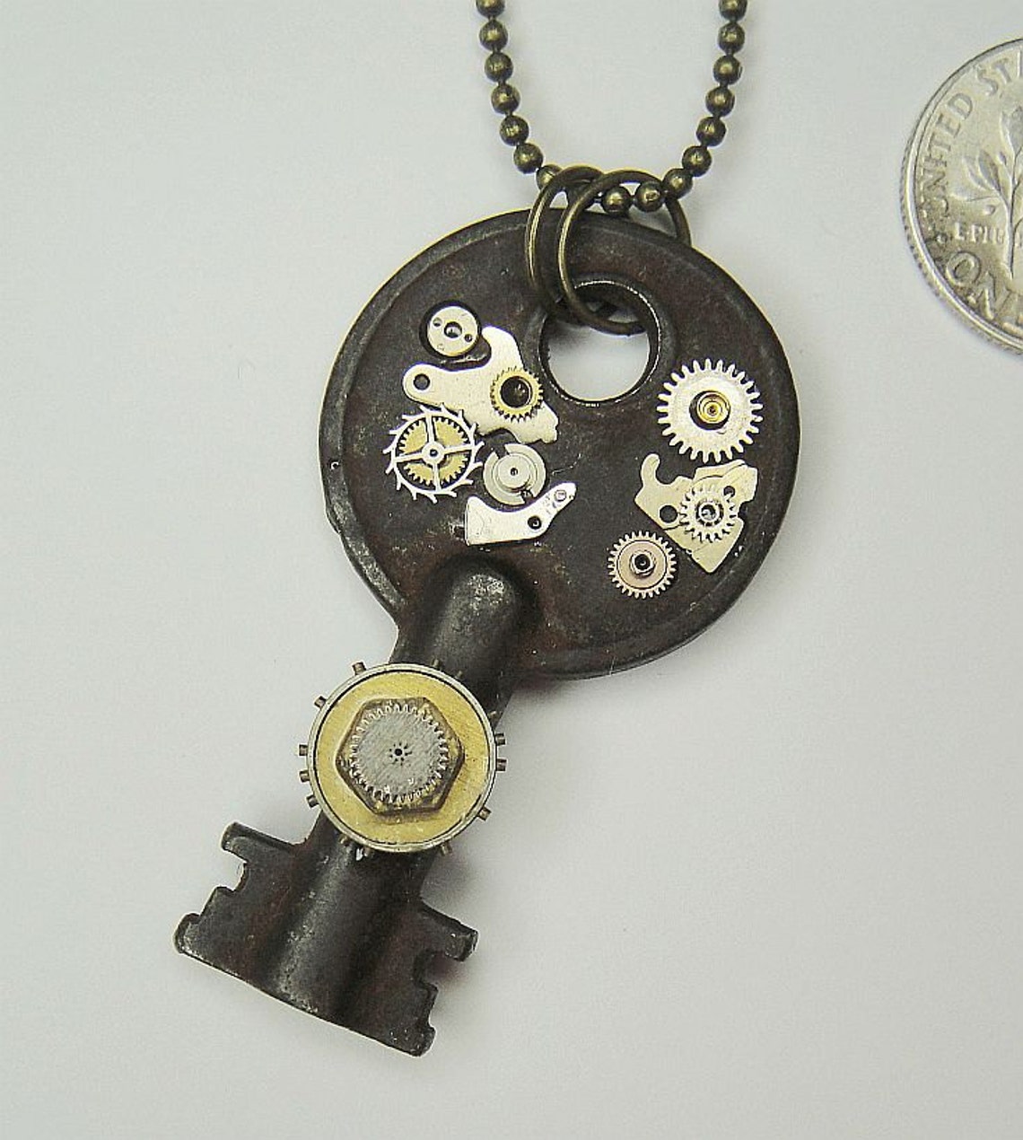 Tardis Steampunk Time Machine Key Necklace - Etsy
