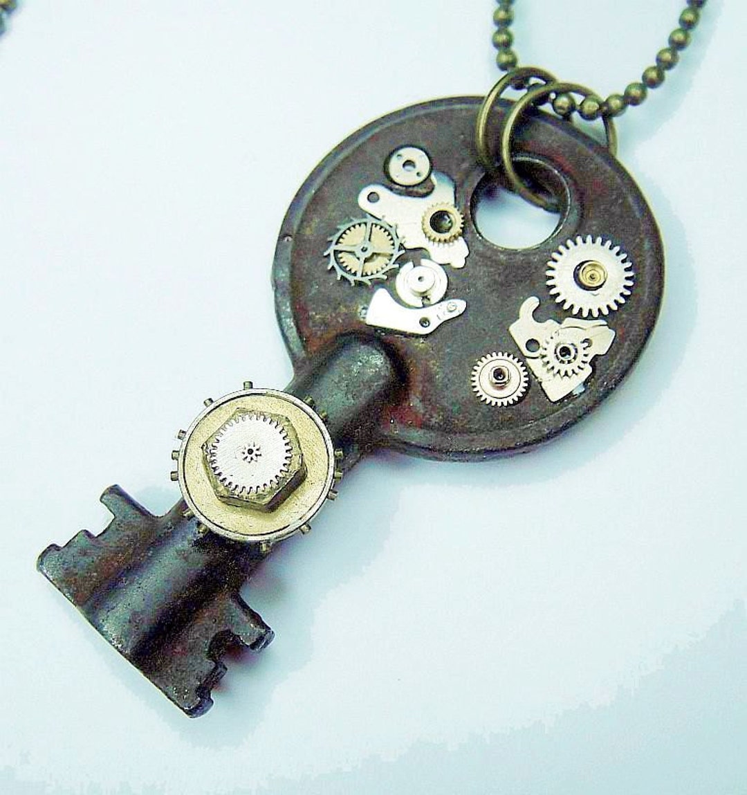 Tardis Steampunk Time Machine Key Necklace - Etsy