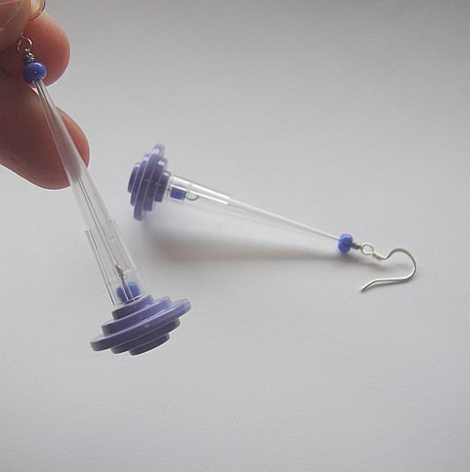 Periwinkle Purple Pipette Tip Earrings - Fun Chemistry Inspired Jewelry ...