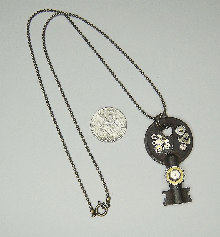 Tardis Steampunk Time Machine Key Necklace - Etsy