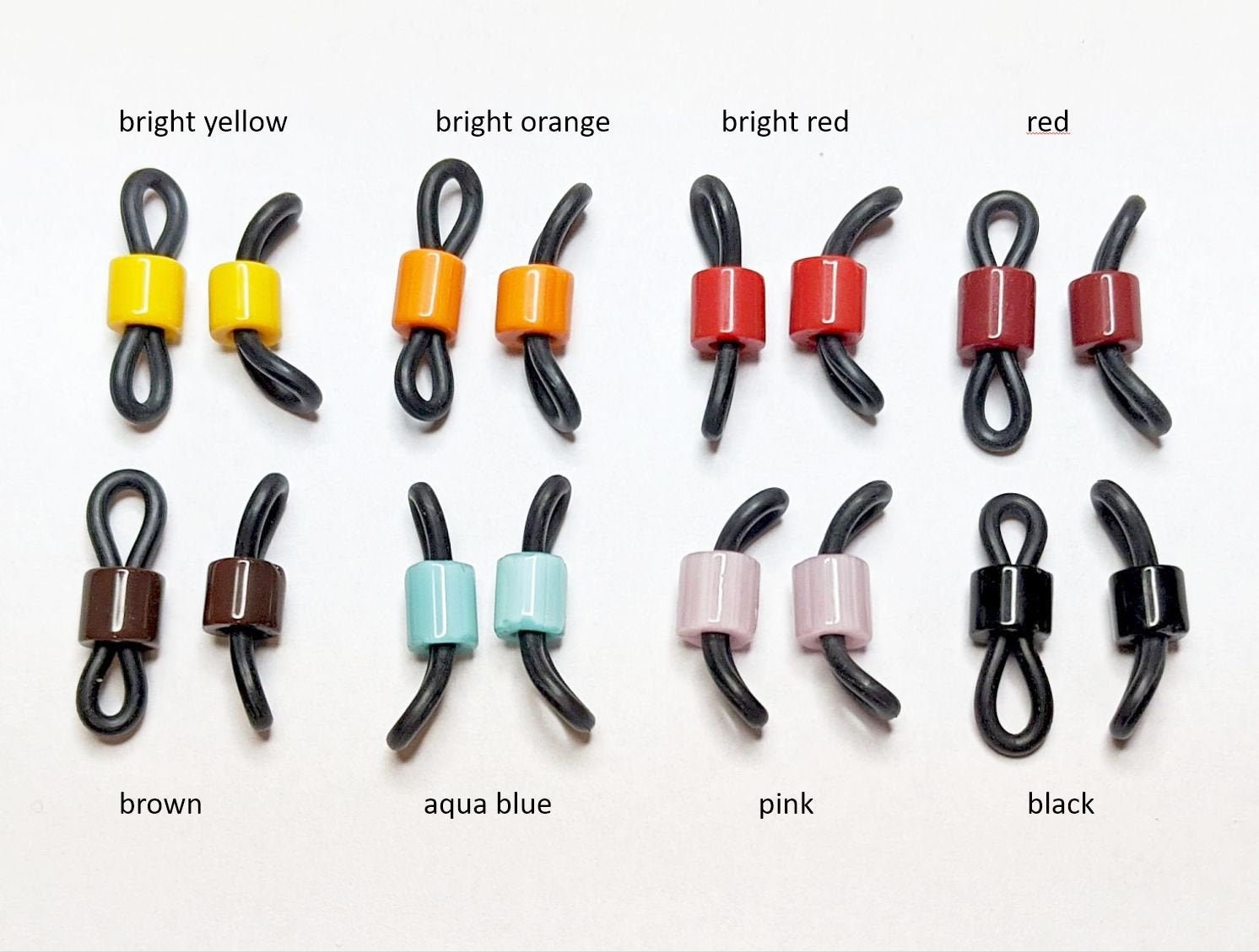 Eye Glasses Holders - 2 Pair - You the Color - Tube and Rubber Loop ...
