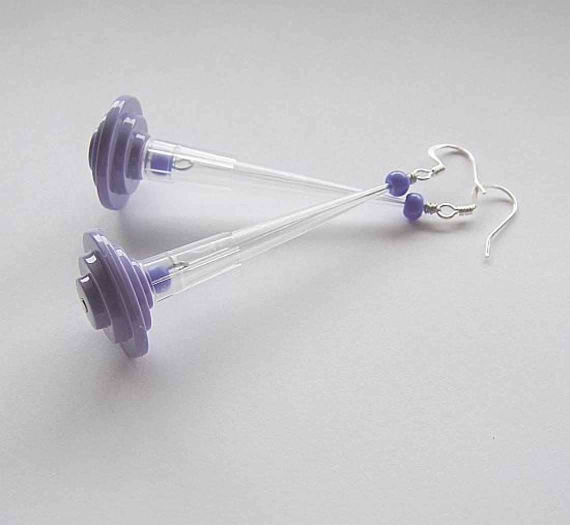 Periwinkle Purple Pipette Tip Earrings - Fun Chemistry Inspired Jewelry ...