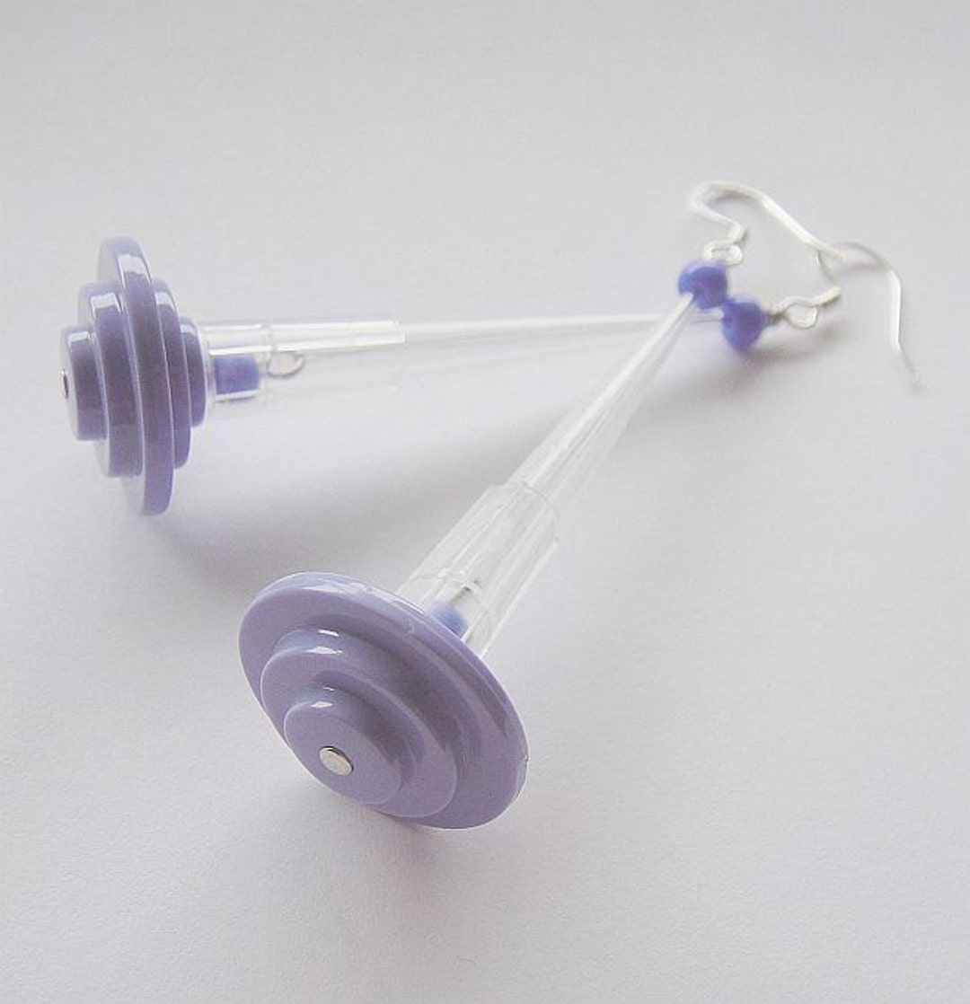 Periwinkle Purple Pipette Tip Earrings - Fun Chemistry Inspired Jewelry ...
