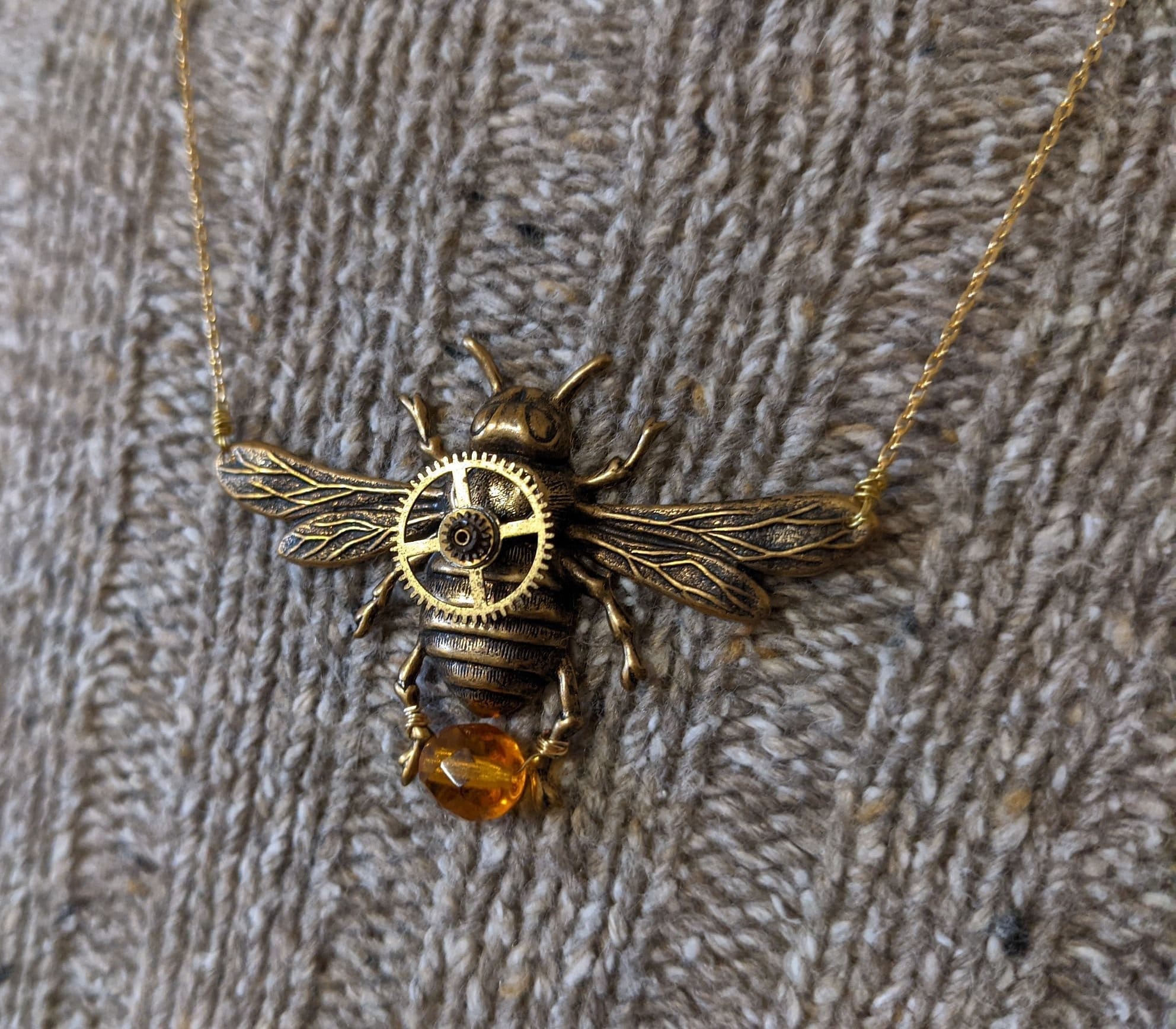 Busy Bee Keepers Daughter - Steampunk Hardware Bumble Bee Necklace - Etsy