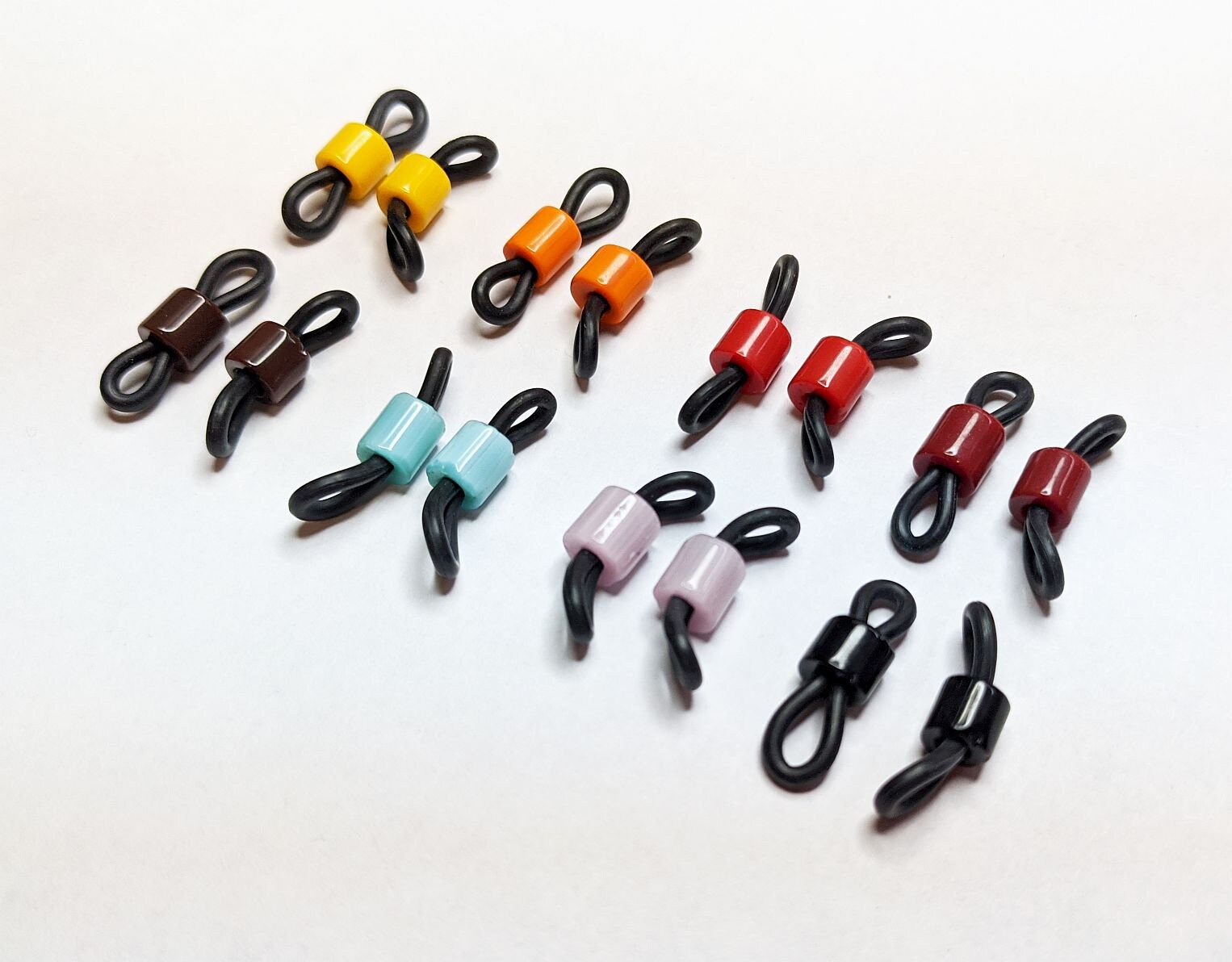 Eye Glasses Holders - 2 Pair - You the Color - Tube and Rubber Loop ...