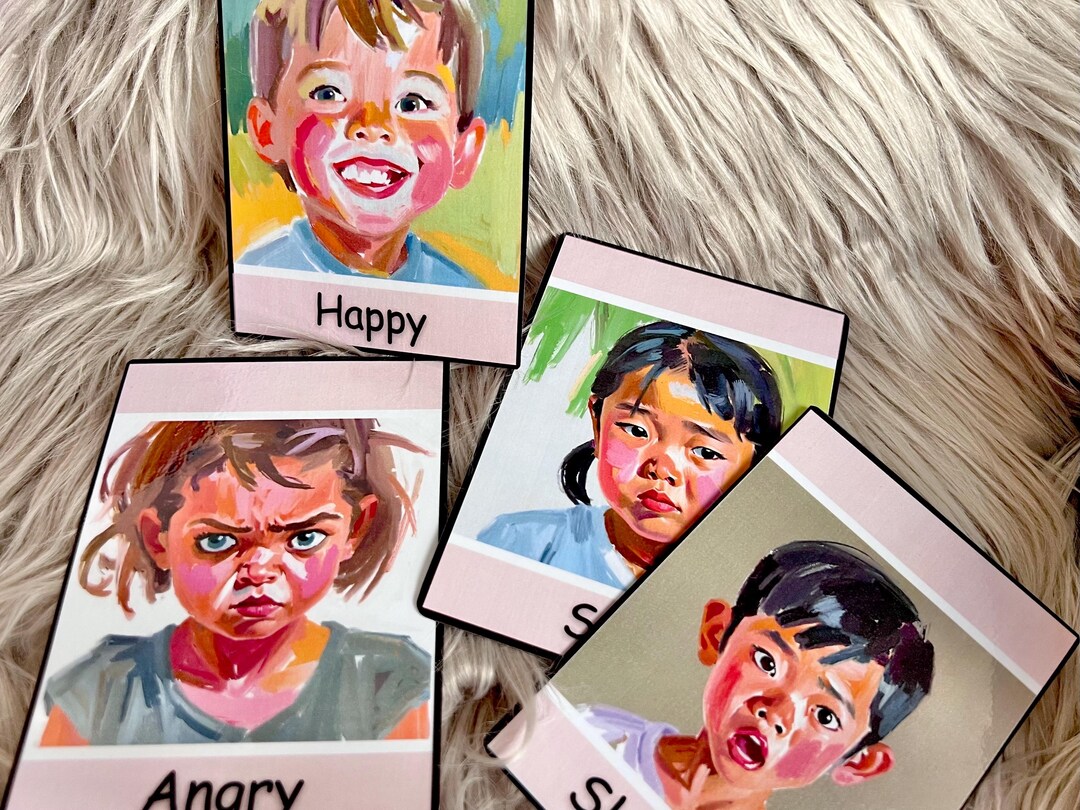 Emotion Flashcards With Real Children Photos Feeling Cards Montessori ...
