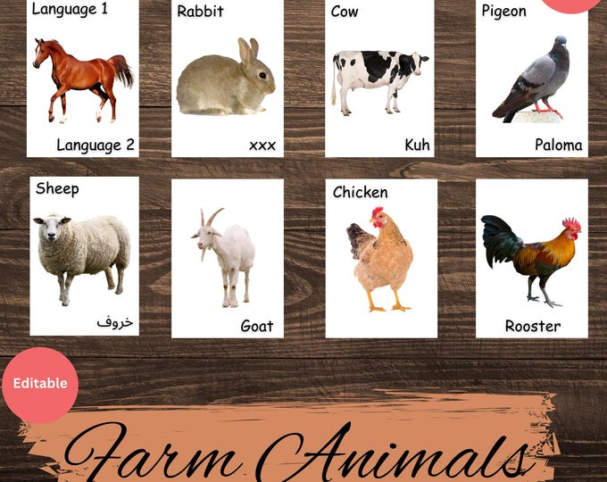 Farm Animal Sounds Printable Flashcards - Farm Animal Noise - Animal ...