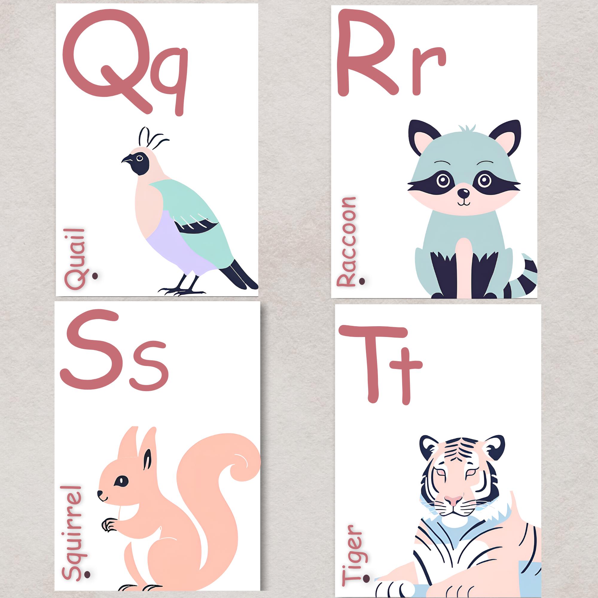 ABC Alphabet Animal Themed Flashcards, Abc Letters for Preschooler ...