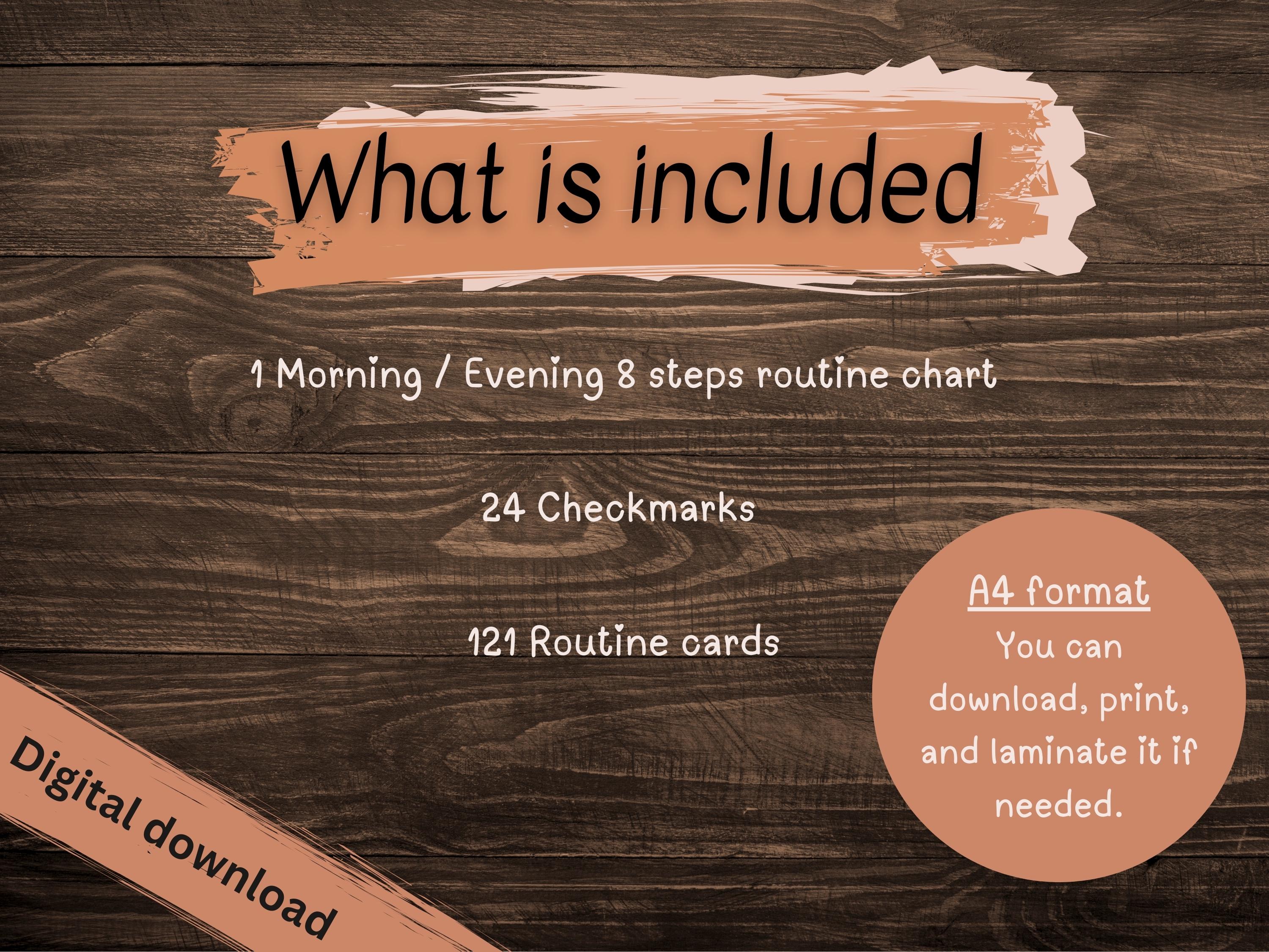 Morning and Evening Routine Chart for Kids, Daily Rhythm Checklist for ...