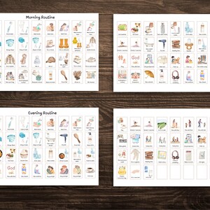 Morning and Evening Routine Chart for Kids, Daily Rhythm Checklist for ...