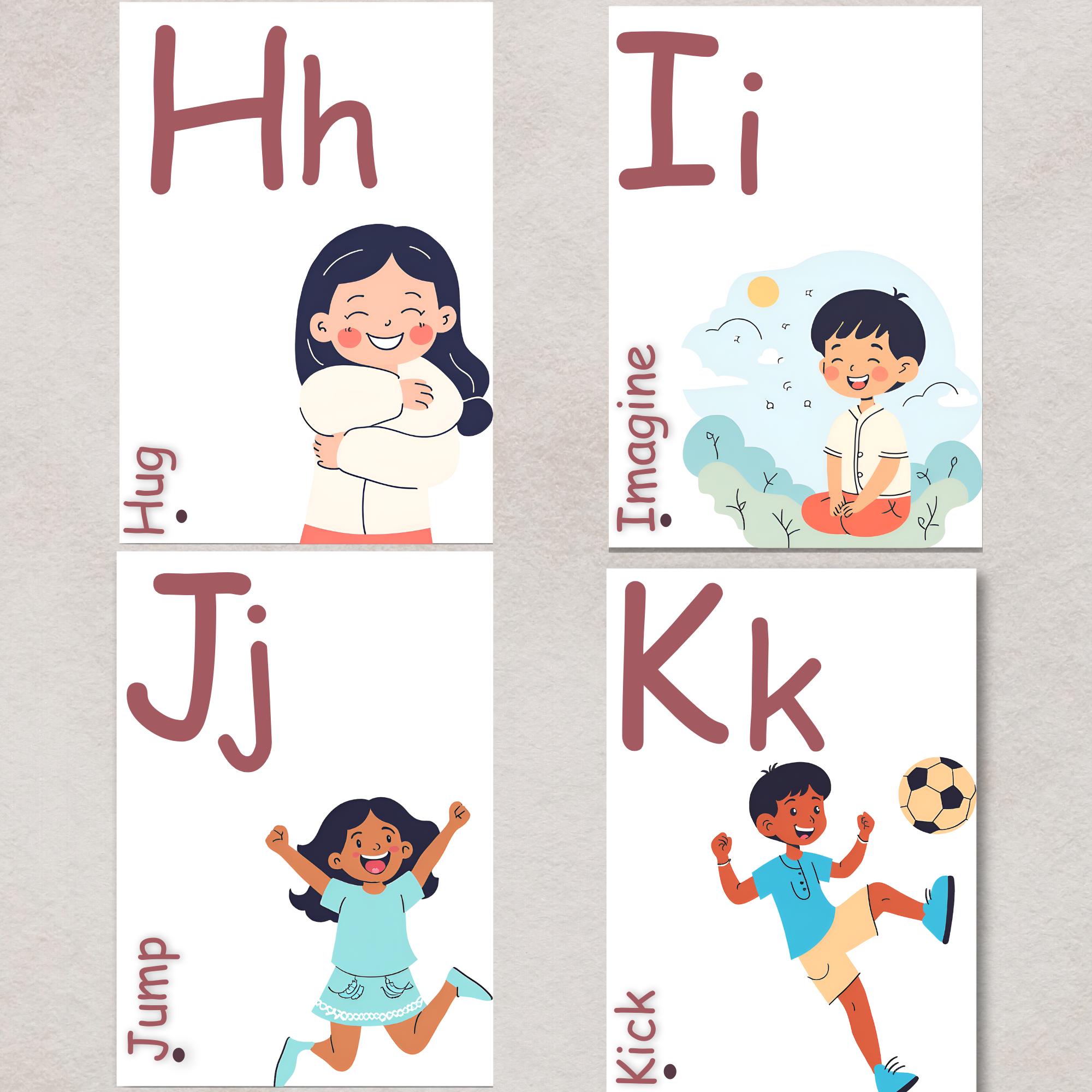 Abc Movement Alphabet Noun Flashcards for Preschool Kindergarten Adhd ...