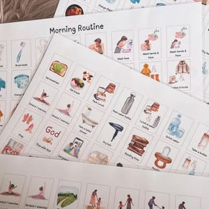 Morning and Evening Routine Chart for Kids, Daily Rhythm Checklist for ...