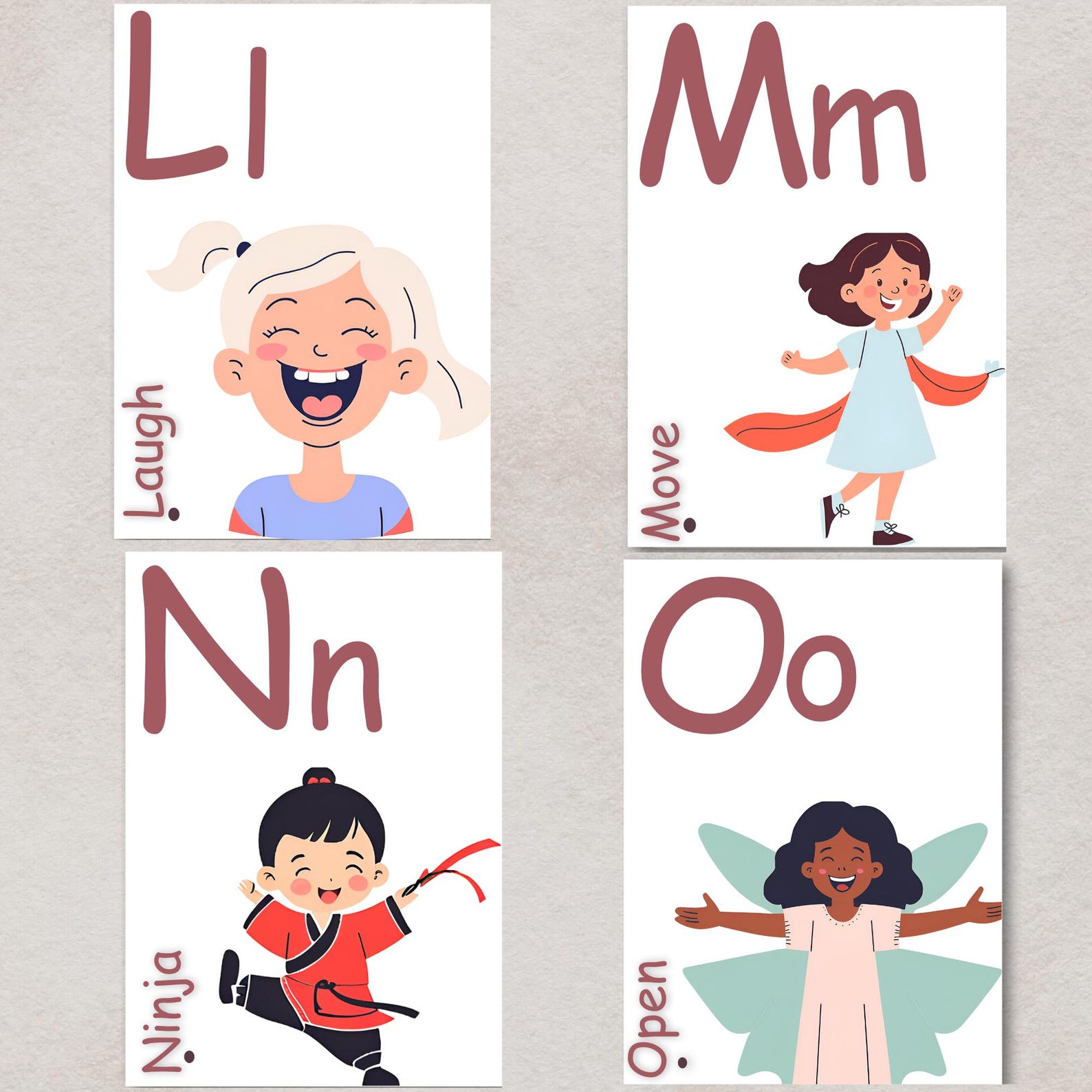 Abc Movement Alphabet Noun Flashcards for Preschool Kindergarten Adhd ...