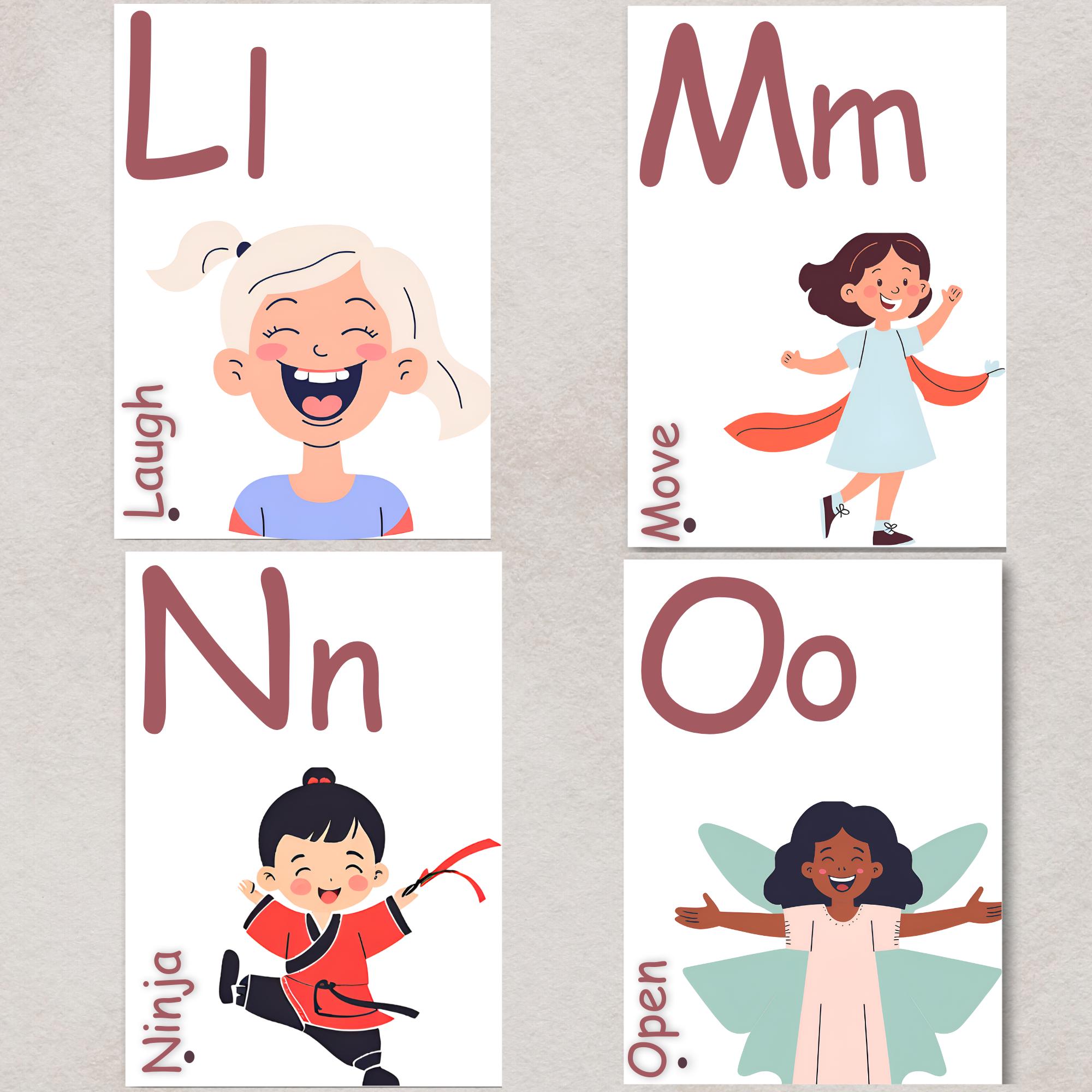 Abc Movement Alphabet Noun Flashcards for Preschool Kindergarten Adhd ...