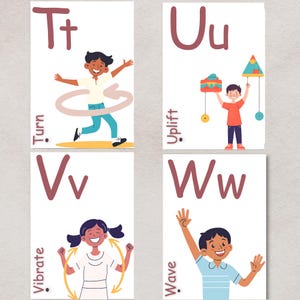 Abc Movement Alphabet Noun Flashcards for Preschool Kindergarten Adhd ...