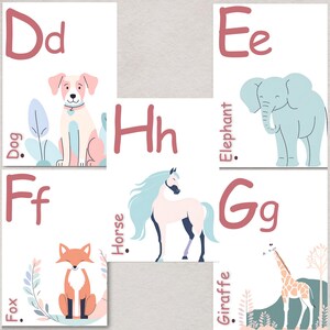 ABC Alphabet Animal Themed Flashcards, Abc Letters for Preschooler ...