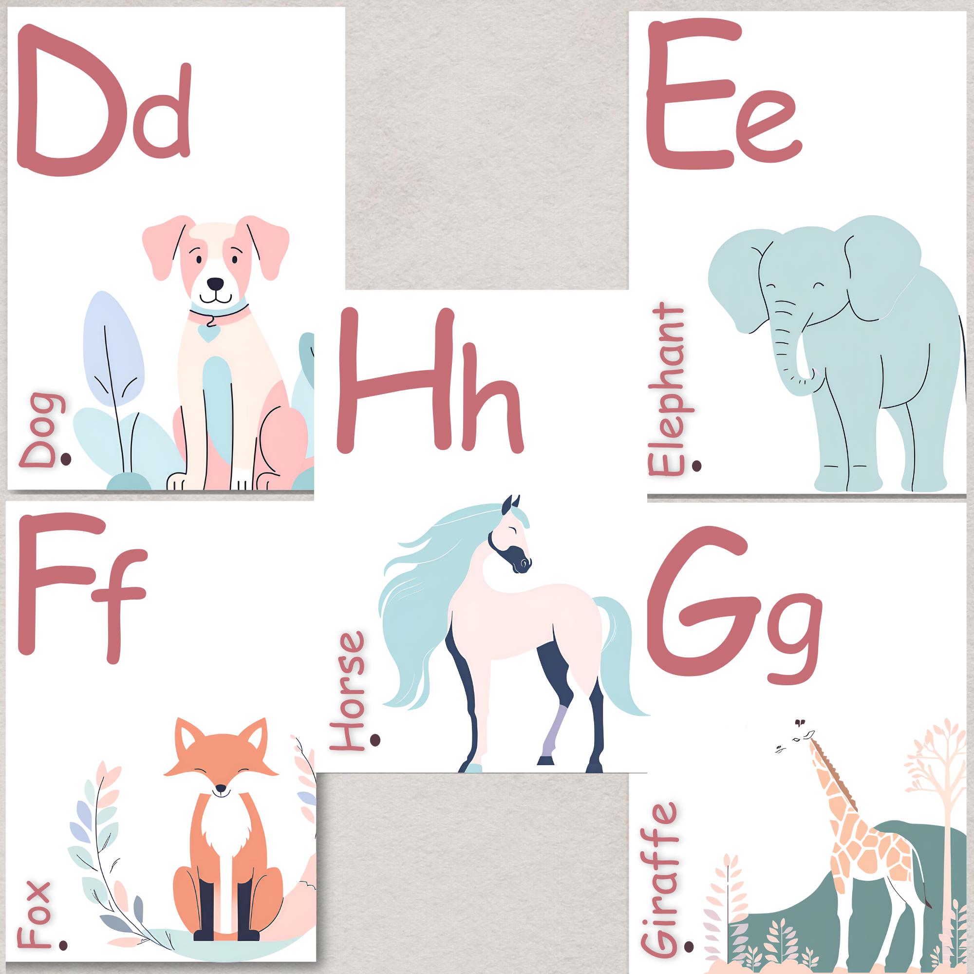 ABC Alphabet Animal Themed Flashcards, Abc Letters for Preschooler ...