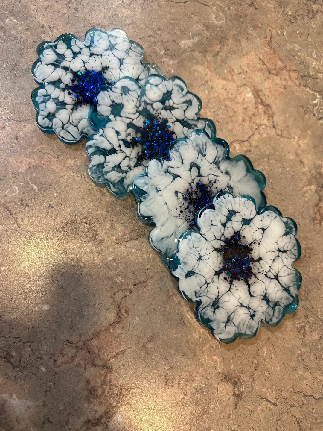 Handmade Resin Crafted Flower Bloom Coasters - Etsy