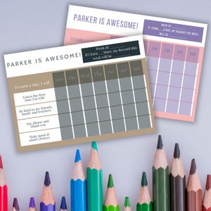 Behavior Reward Chart | Editable Canva Template | Digital Download ...