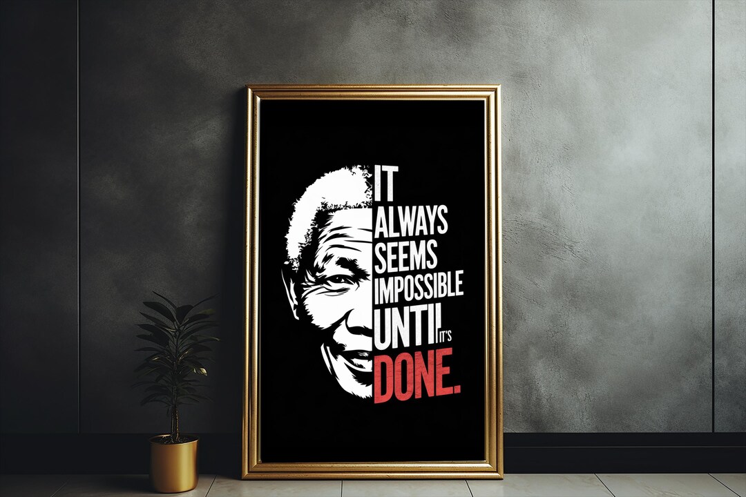 Nelson Mandela Wall Art Poster Motivational Quotes Inspirational Famous ...