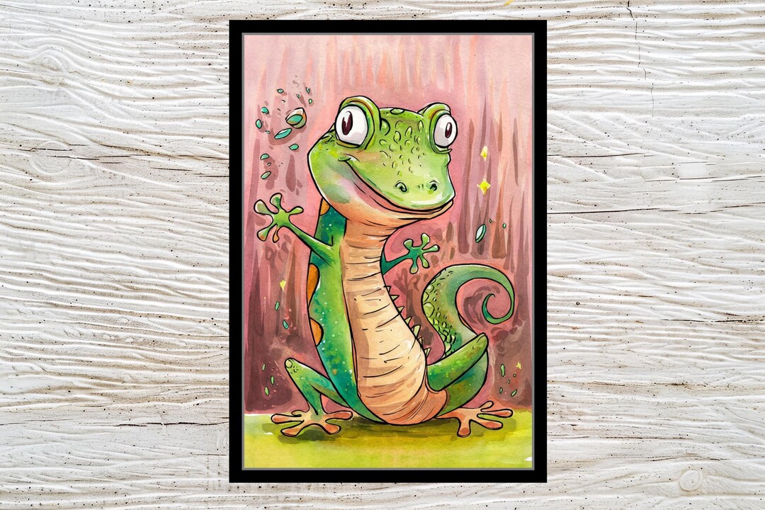 Geico Watercolor Kids Wall Art Animal Print Geico Poster Gender Neutral ...