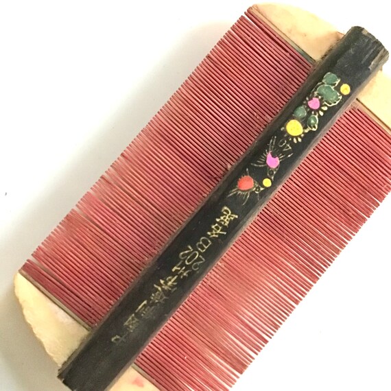 Antique Handpainted Japanese Comb - Gem