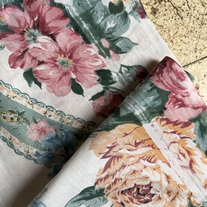 Vintage Cabbage Rose Fabric/english Garden - Etsy