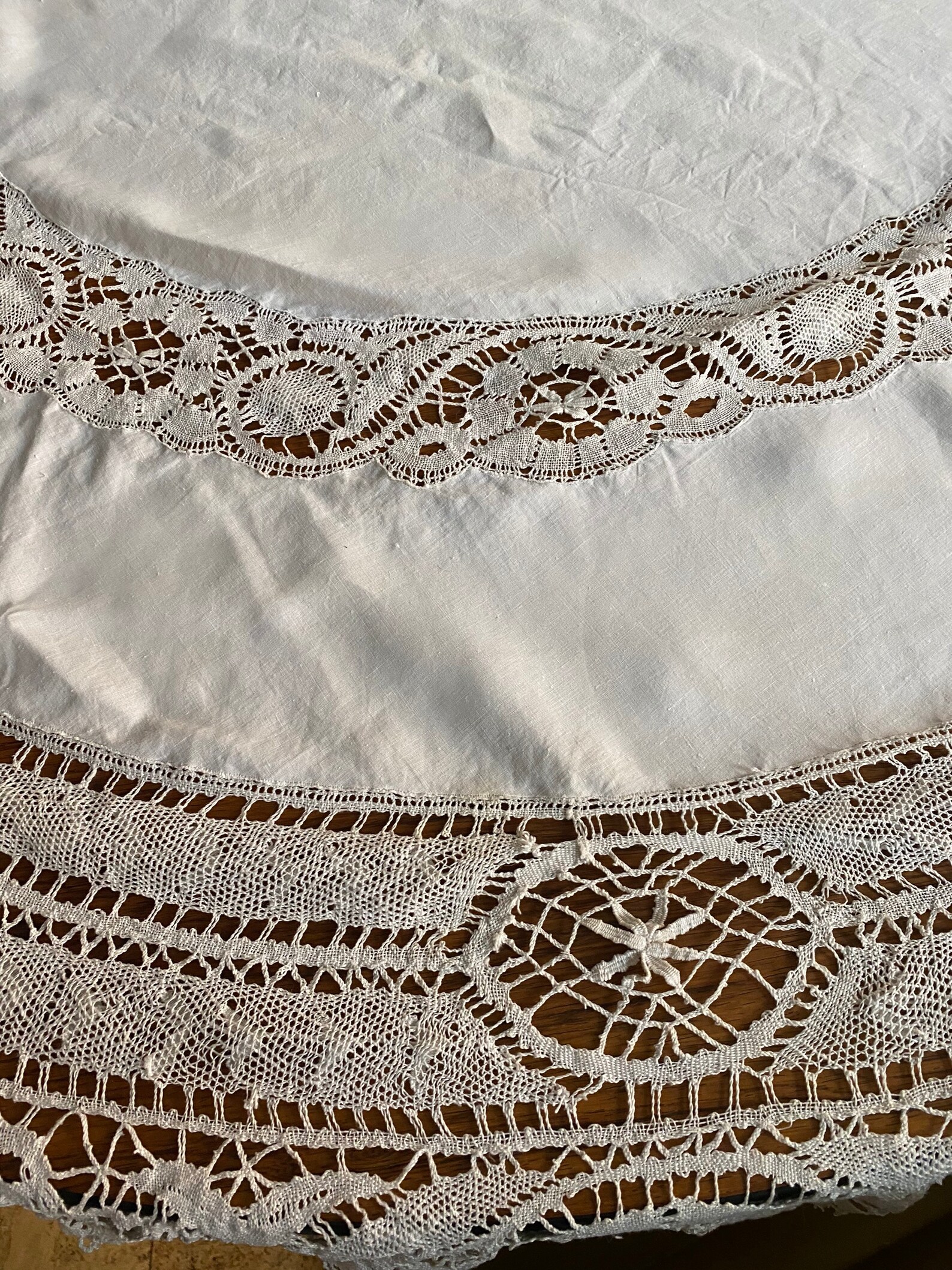 Victorian Era Round Tablecloth With Hand Crochet - Etsy