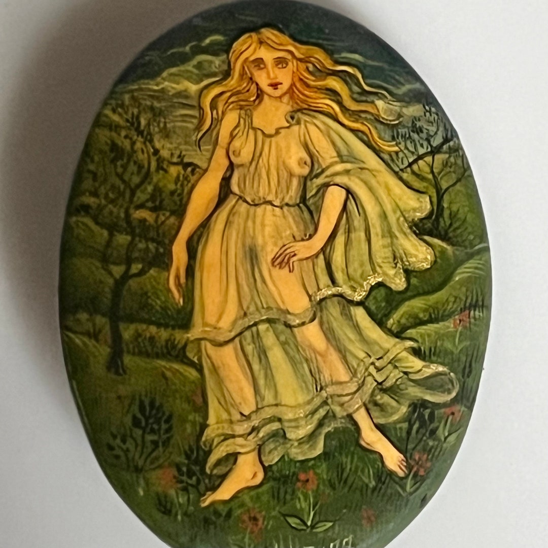 1977 Larry Lou Foster Hand Painted Brooch/outsider Artist/alabama ...