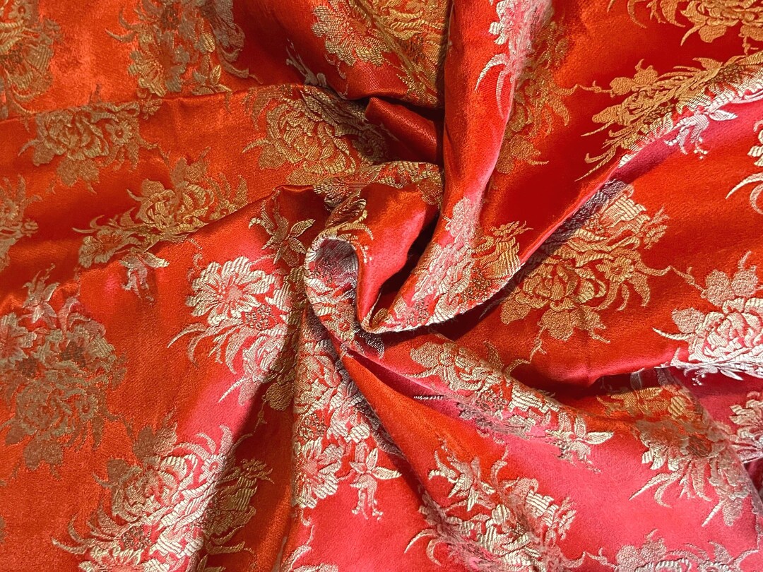 Vintage Red Damask Fabric 3.5 Yds - Etsy