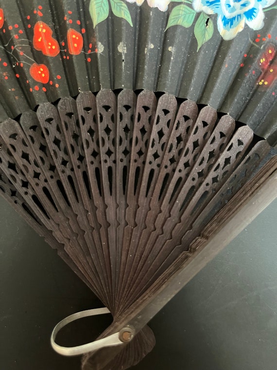 Vintage Japanese Folding Paper Fan - Gem
