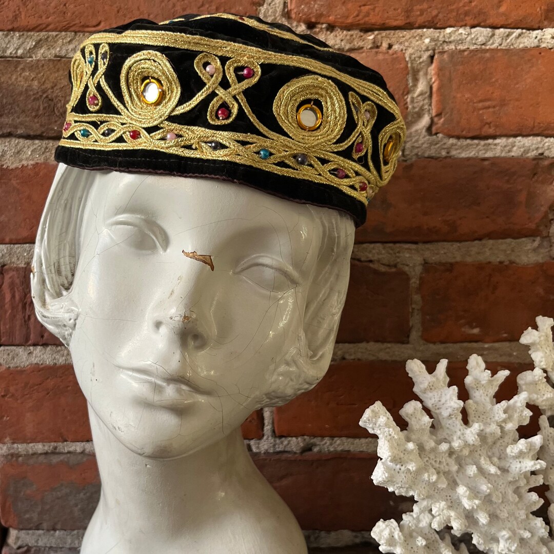 Vintage Black Velvet Fez - Etsy