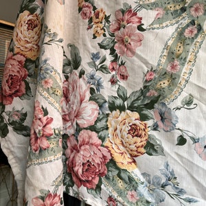 Vintage Cabbage Rose Curtain/ English Garden - Etsy