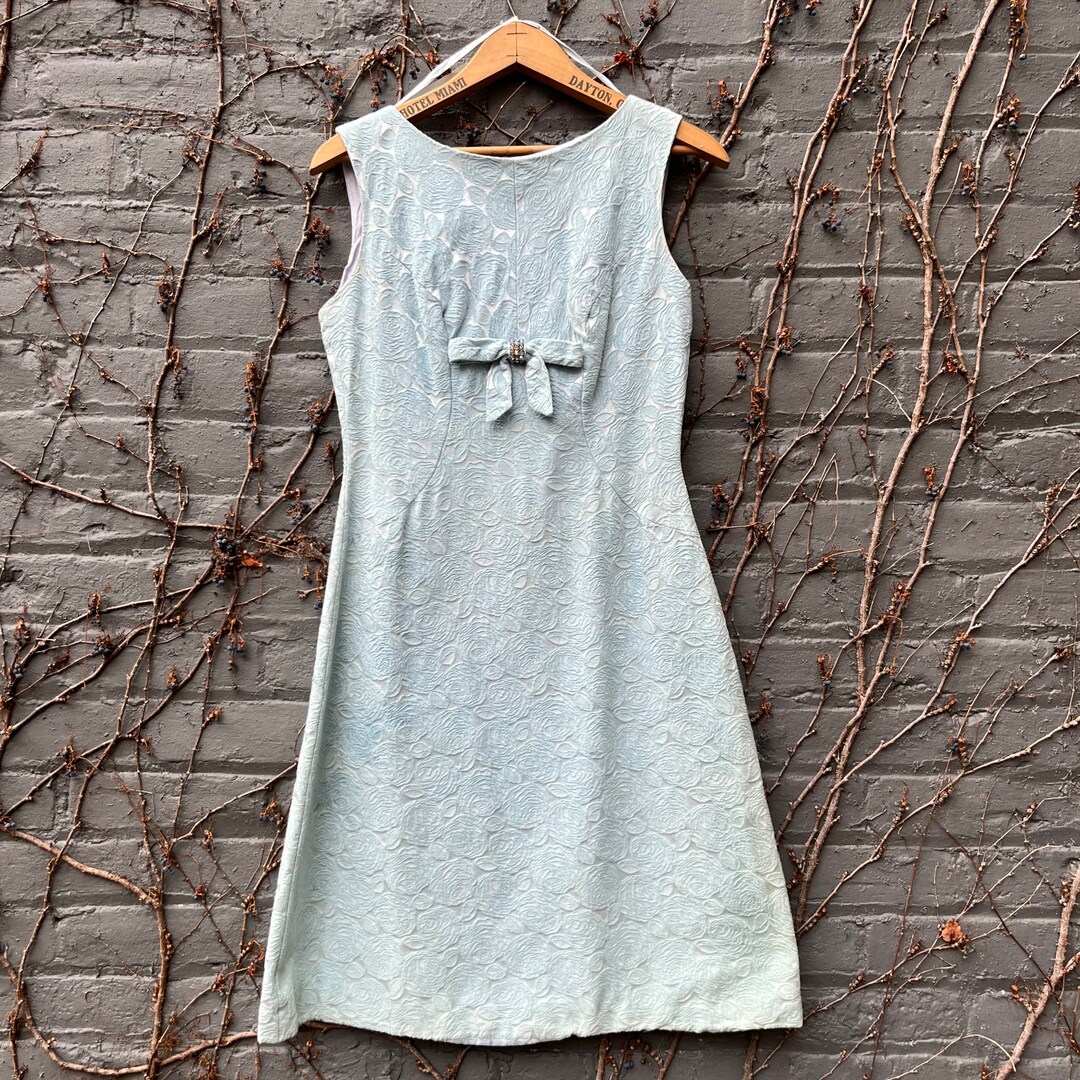 1960s Rose Brocade Dress/mod Prom - Etsy