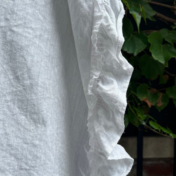 White Ruffle Curtain - Etsy
