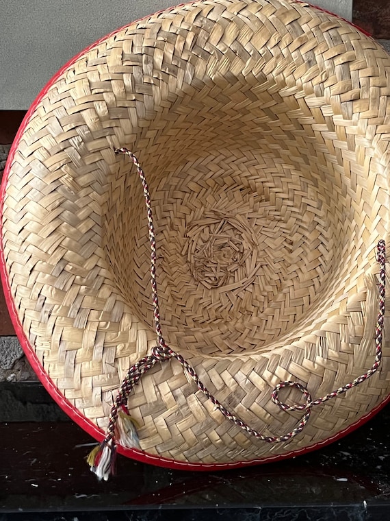 Vintage Woven Straw Cowboy Hat/Mexican - Gem