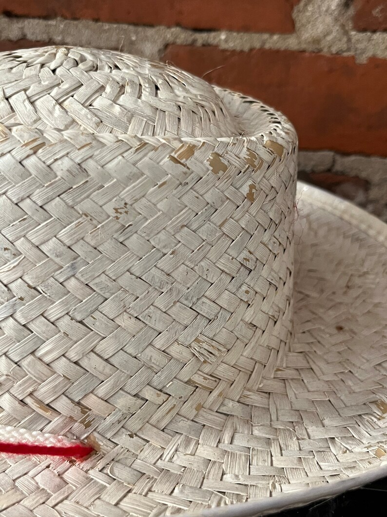 Vintage Woven Straw Cowboy Hat/mexican - Etsy