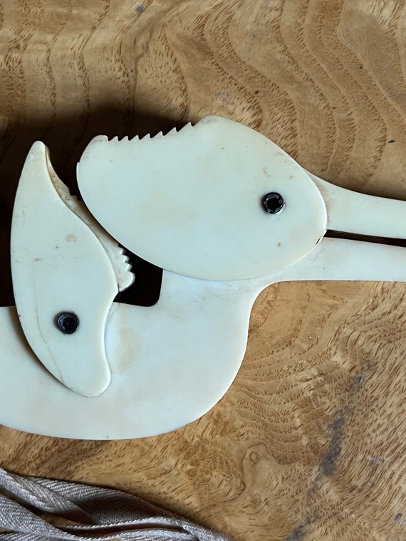 1930s Celluloid Duck Baby Blanket Clip/Art Deco - Gem