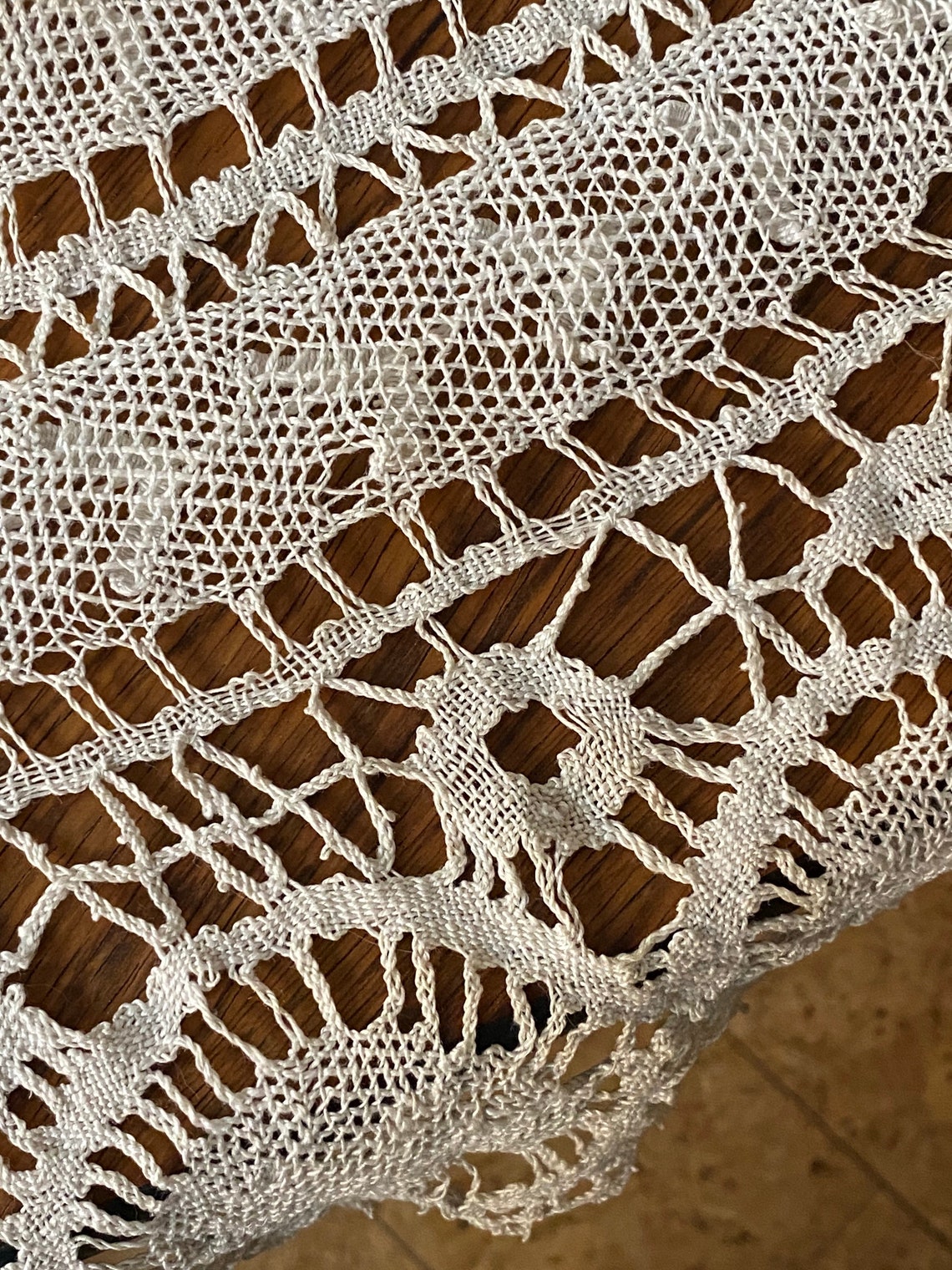 Victorian Era Round Tablecloth With Hand Crochet - Etsy