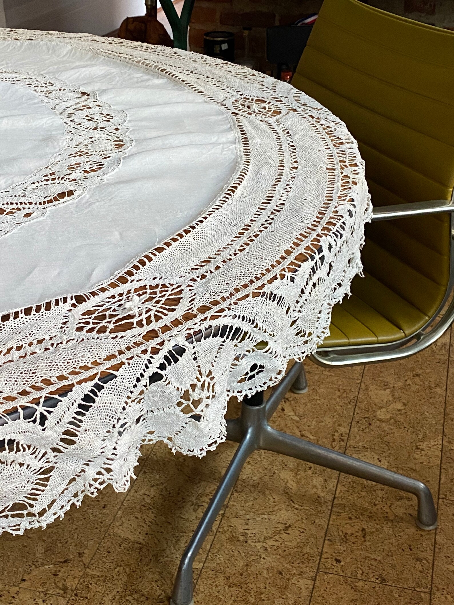 Victorian Era Round Tablecloth With Hand Crochet - Etsy