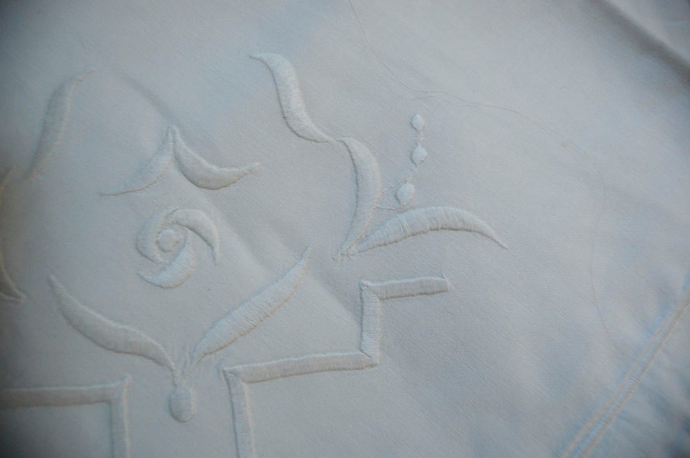 Pair of Art Deco Embroidered Cotton Shams | Etsy