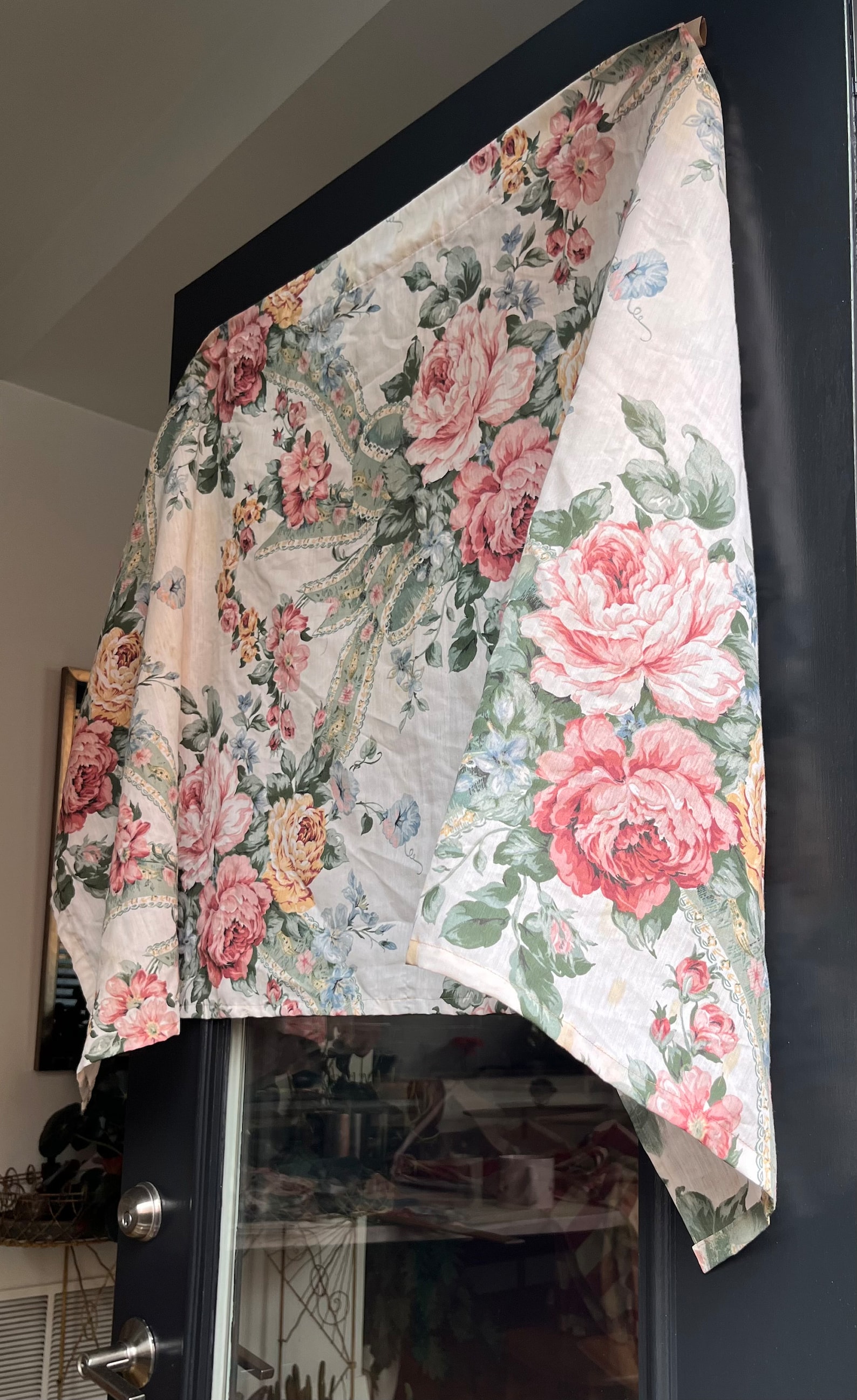 Vintage Cabbage Rose Curtain/ English Garden - Etsy
