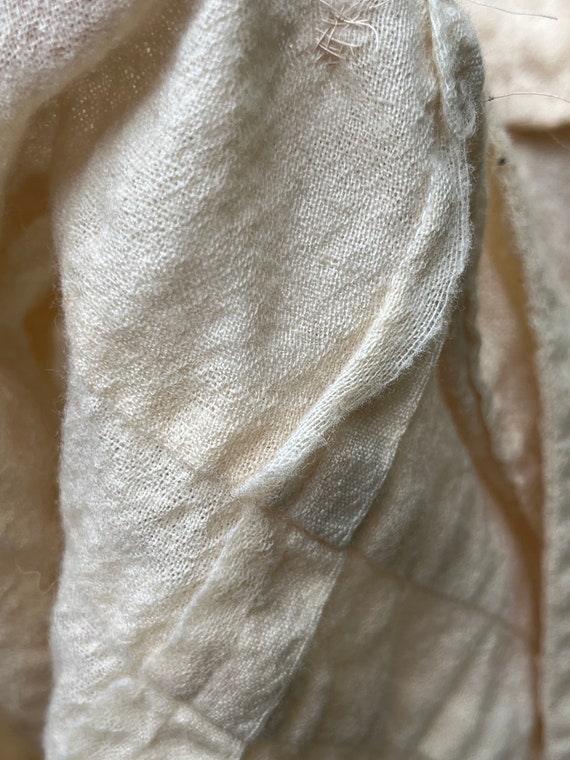 Victorian Era Cream Wool Long Full Skirt with Ruffled… - Gem