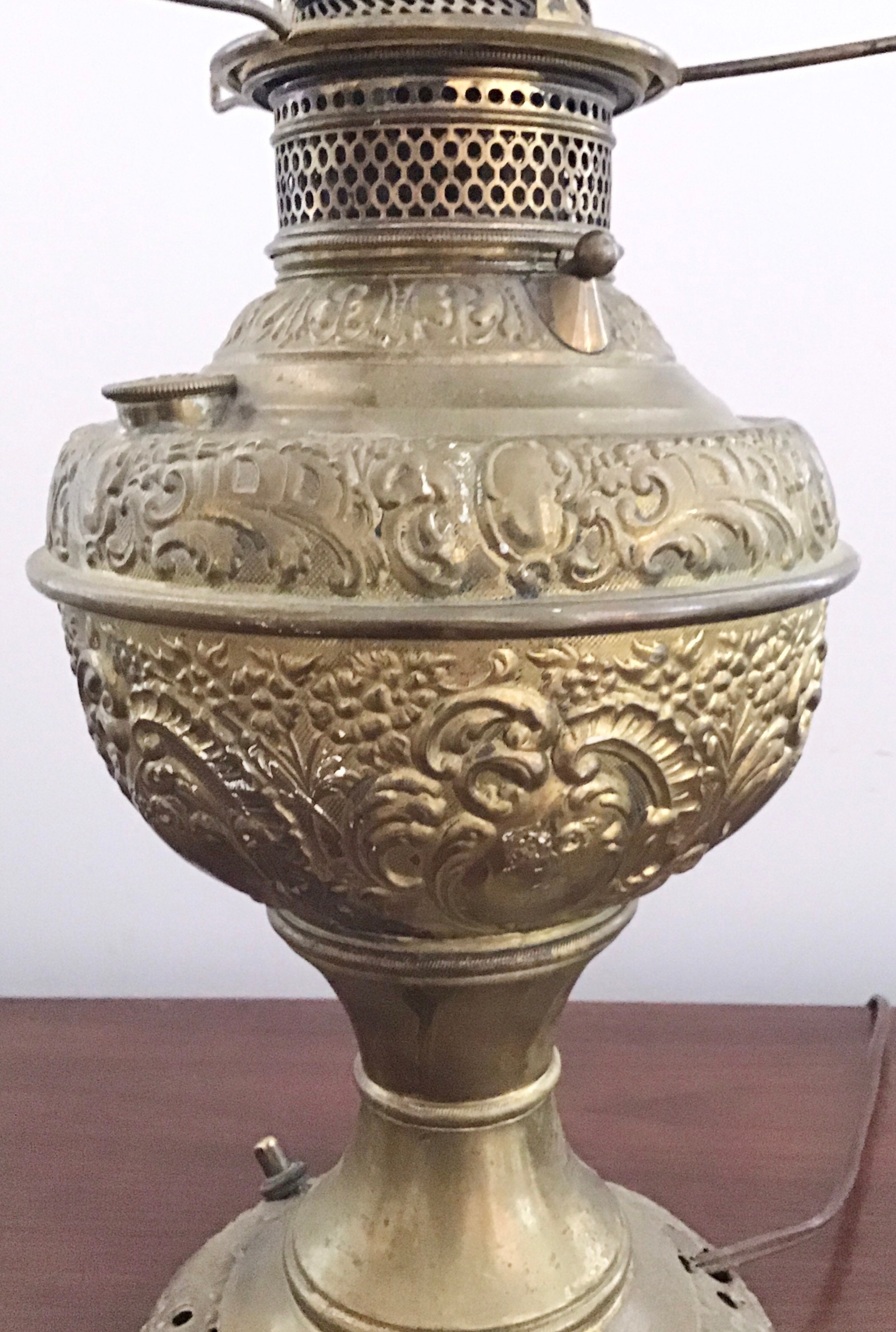 Antique “the New Rochester” Embossed Brass Electrified Table Lamp - Etsy