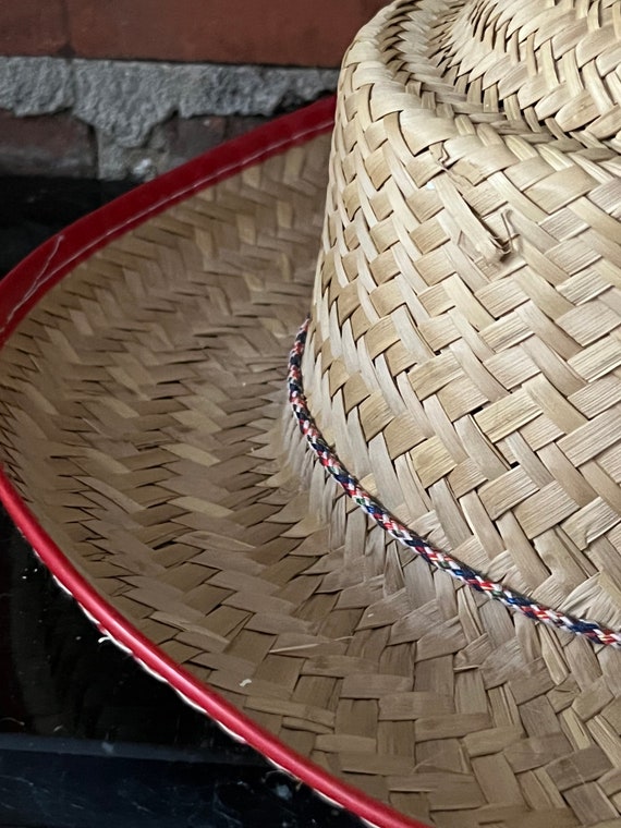 Vintage Woven Straw Cowboy Hat/Mexican - Gem