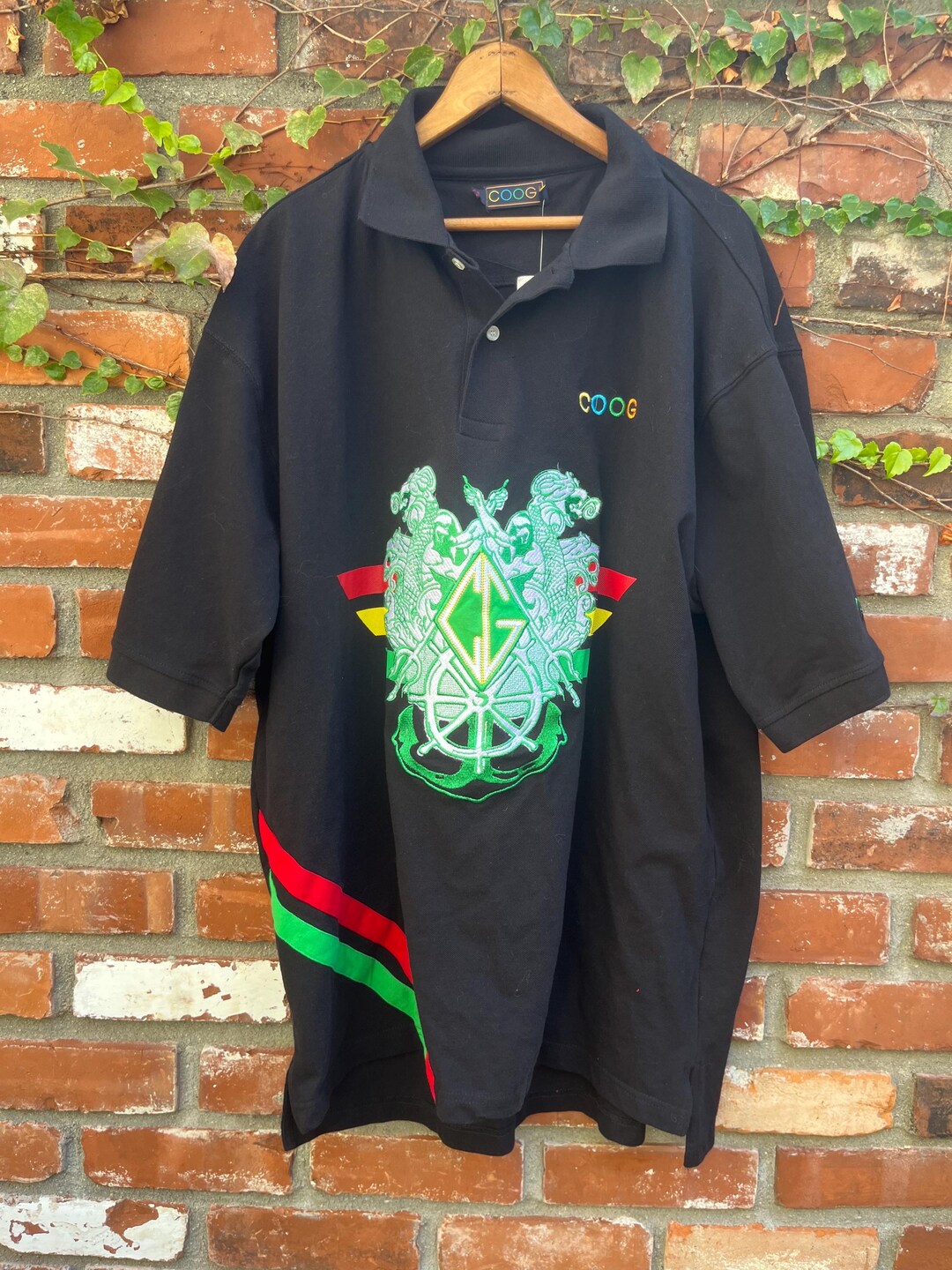 Vintage Coogi Polo Shirt With Embroidered Applique 4XL - Etsy