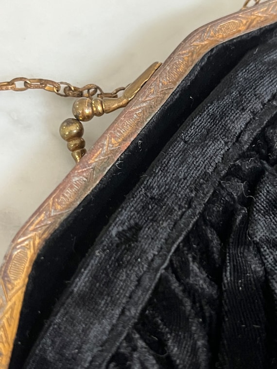 Victorian Era Miniature Velvet Purse - Gem