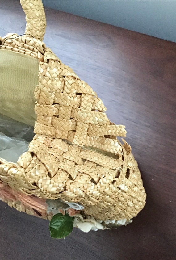 1960s Italian Decorated Woven Rattan Handbag - Gem