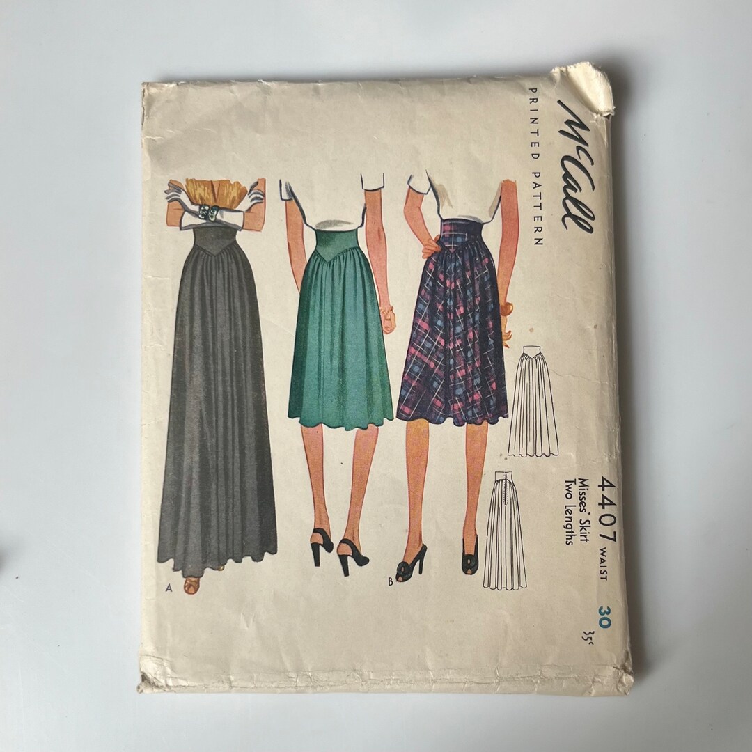 1940s Mccall Skirt Pattern/original/size Waist 30 - Etsy