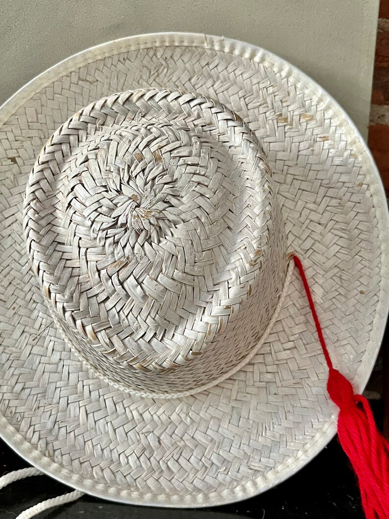 Vintage Woven Straw Cowboy Hat/mexican - Etsy
